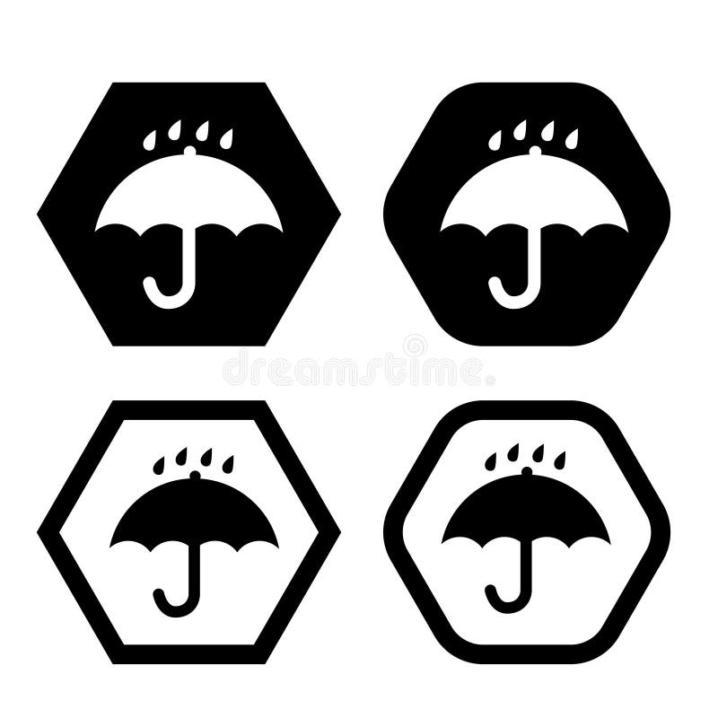 Waterproof Symbol. Weather Protection Sign. Umbrella Shape Silhouette ...