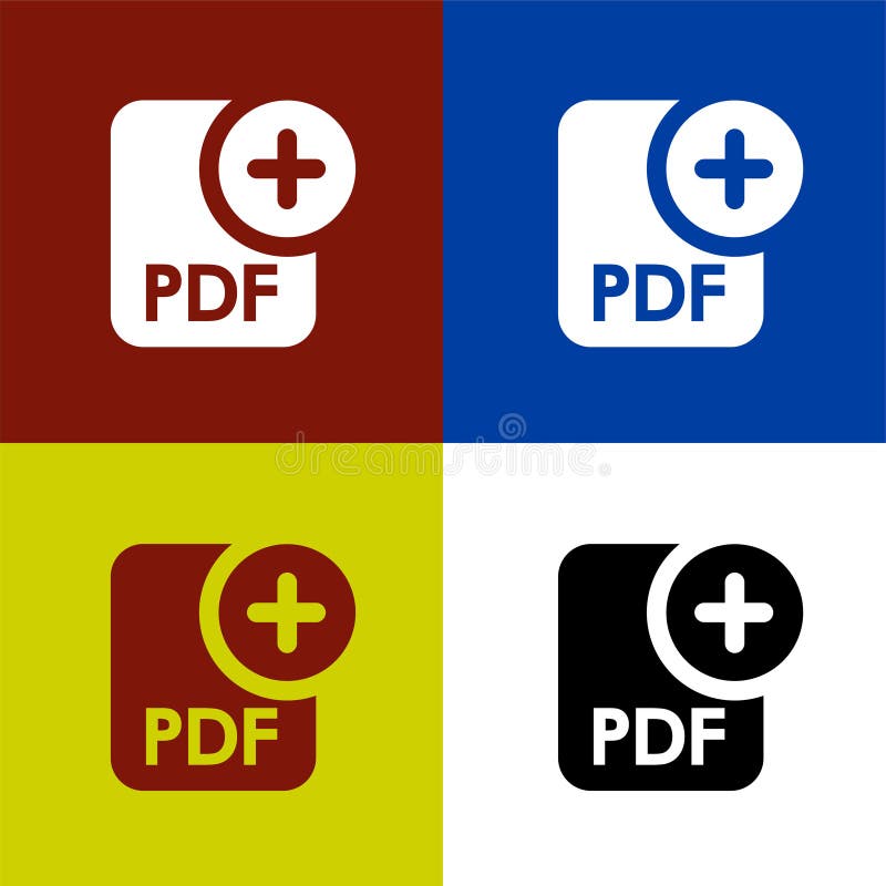 Add Pdf Document File Format Icon or Symbol for Button Stock Vector ...
