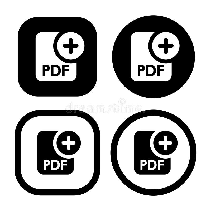 Add Pdf Document File Format Icon or Symbol for Button Stock Vector ...