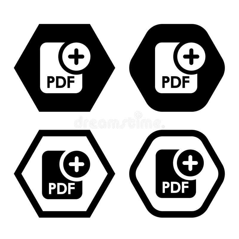 Add Pdf Document File Format Icon or Symbol for Button Stock Vector ...