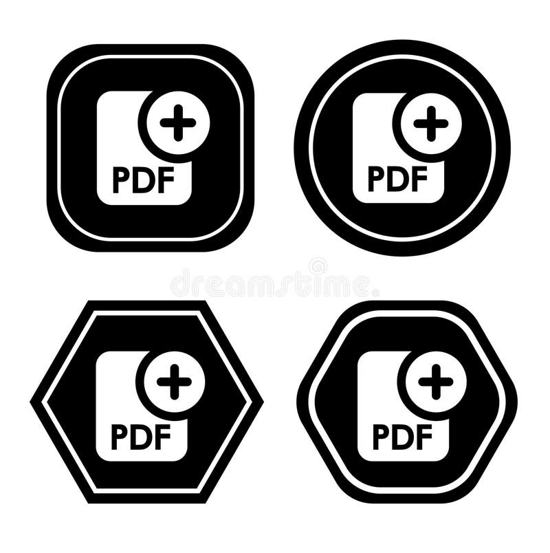 Add Pdf Document File Format Icon or Symbol for Button Stock Vector ...