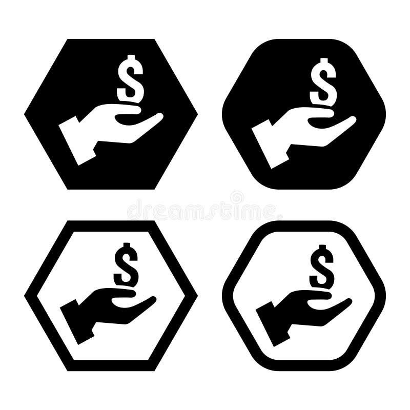 Wealth Care Symbol. Dollar and a Hand Palm Symbol Stock Vector ...