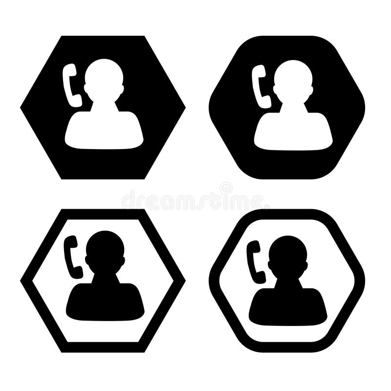 Contact Person Icon. Phone and Stick Figure Person Symbol Stock Vector ...