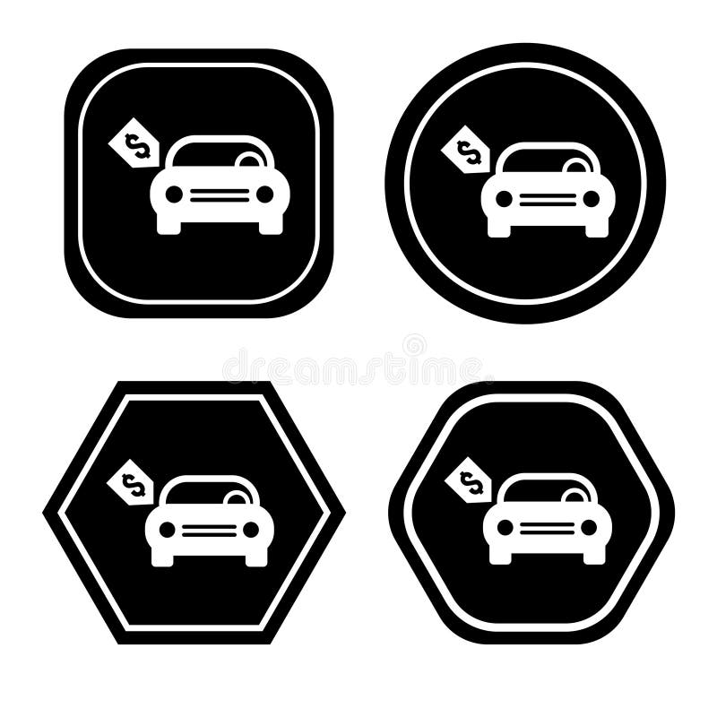 Car and Price Tag Symbol. Car Seller or Car Rent Icon or Logo Stock ...