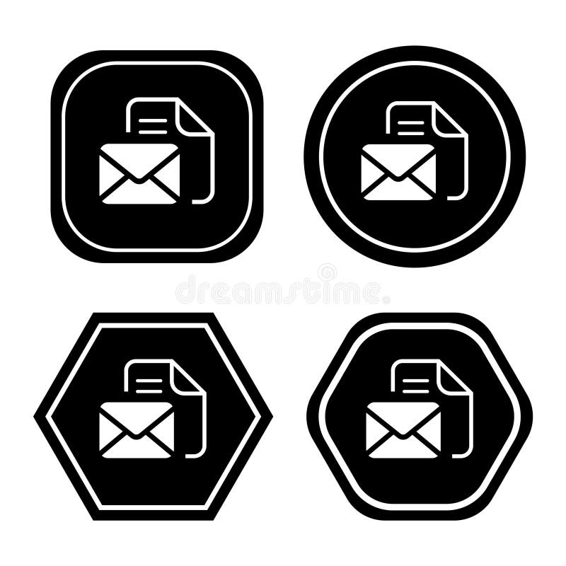 Document and Mail Symbol. Text Document or File Mail Icon Stock Vector ...