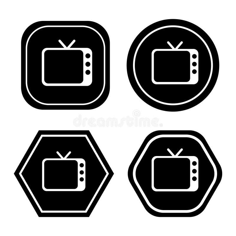 Simplified Vintage Television Box Icon or Symbol. Stock Vector ...