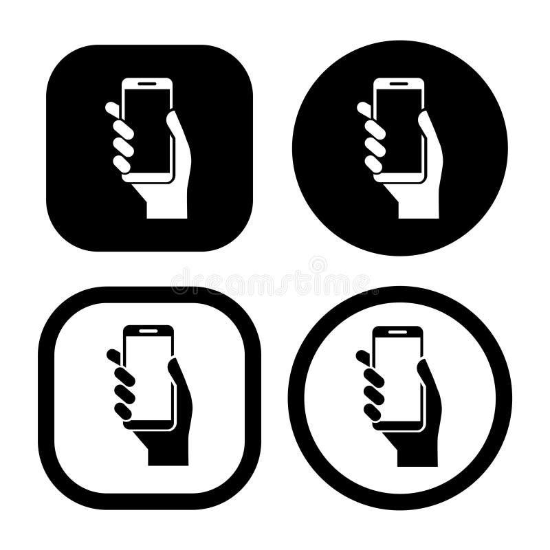 Set of Smartphone in Hand Icon Symbol Vector for Any Purpose Design ...