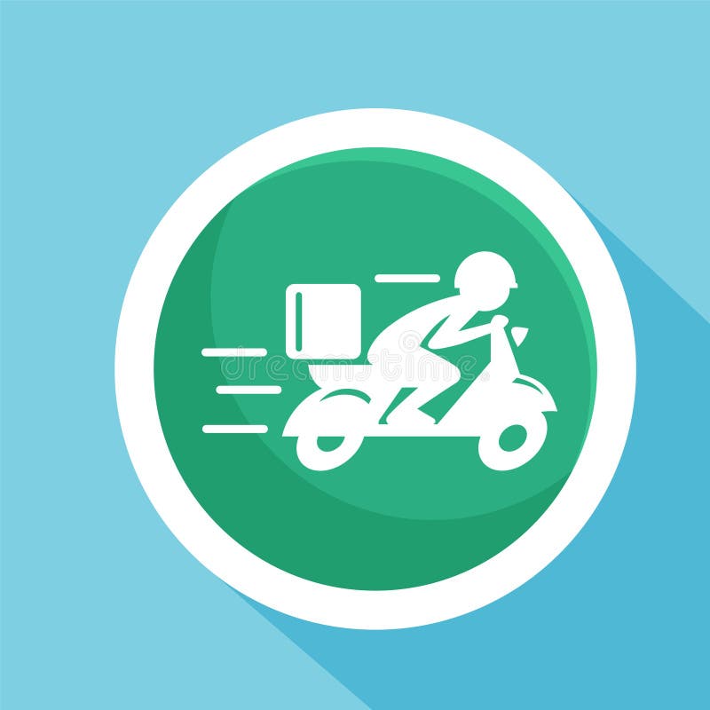 Shipping Fast Delivery Man Riding Motorcycle Icon Stock Vector ...