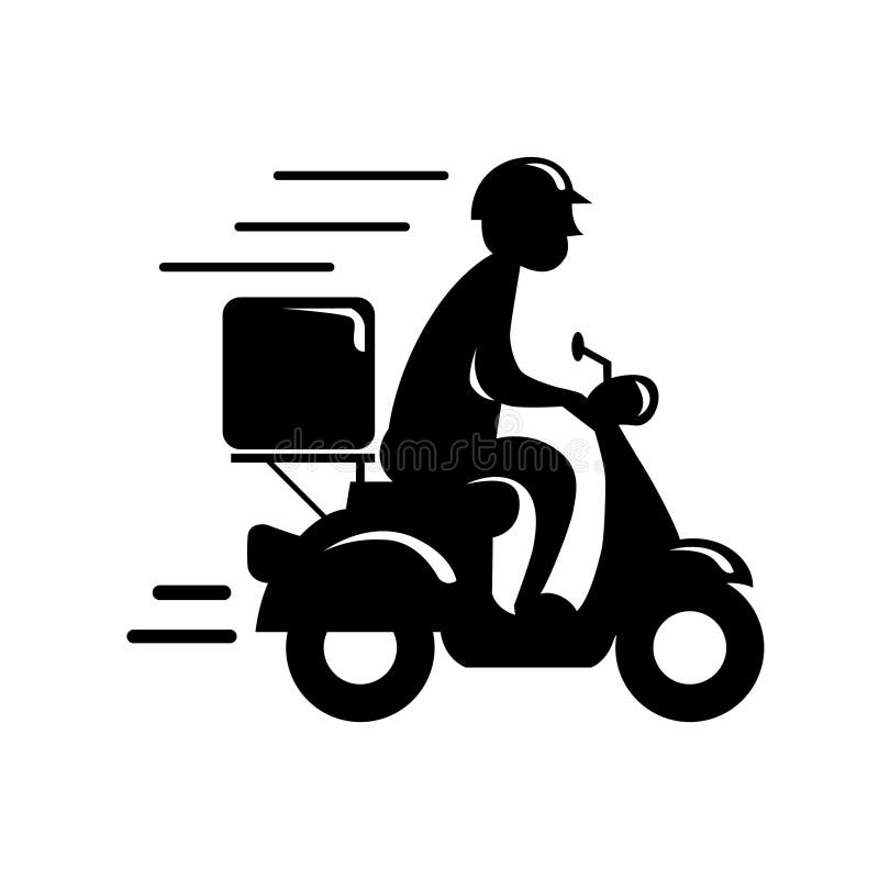 Shipping Fast Delivery Man Riding Motorcycle Icon Stock Vector ...