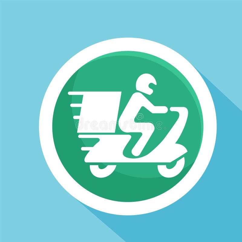 Shipping Fast Delivery Man Riding Motorcycle Icon Stock Vector ...