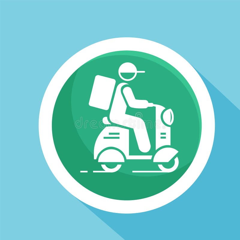 Fast Courier Man on Motorcycle Icon, Commerce Service Motorcycle, Order ...
