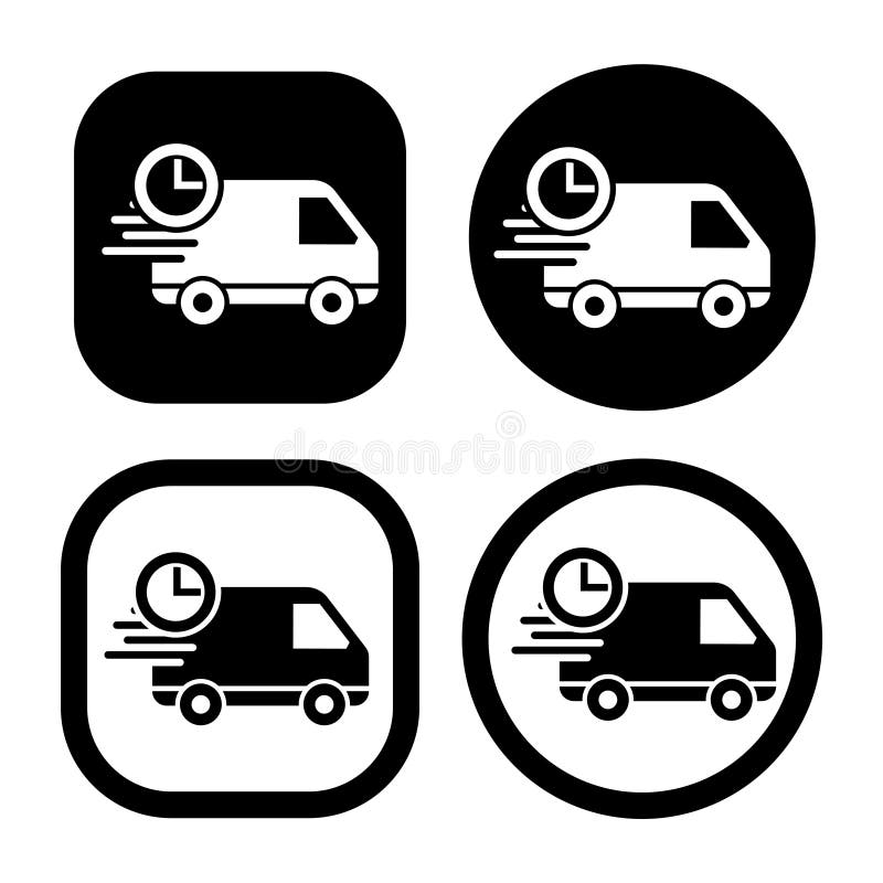 Set of Fast Delivery Icon, Commerce Service Truck, Order Express, Quick ...