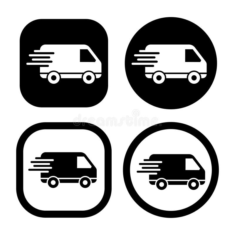 Set of Fast Delivery Icon, Commerce Service Truck, Order Express, Quick ...