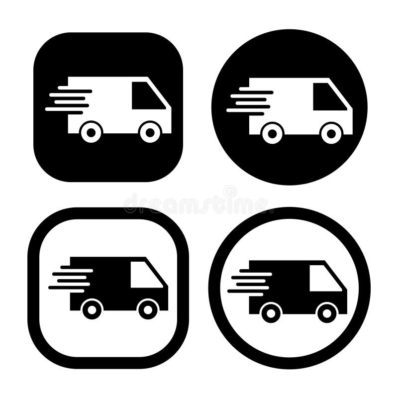 Set of Fast Delivery Icon, Commerce Service Truck, Order Express, Quick ...