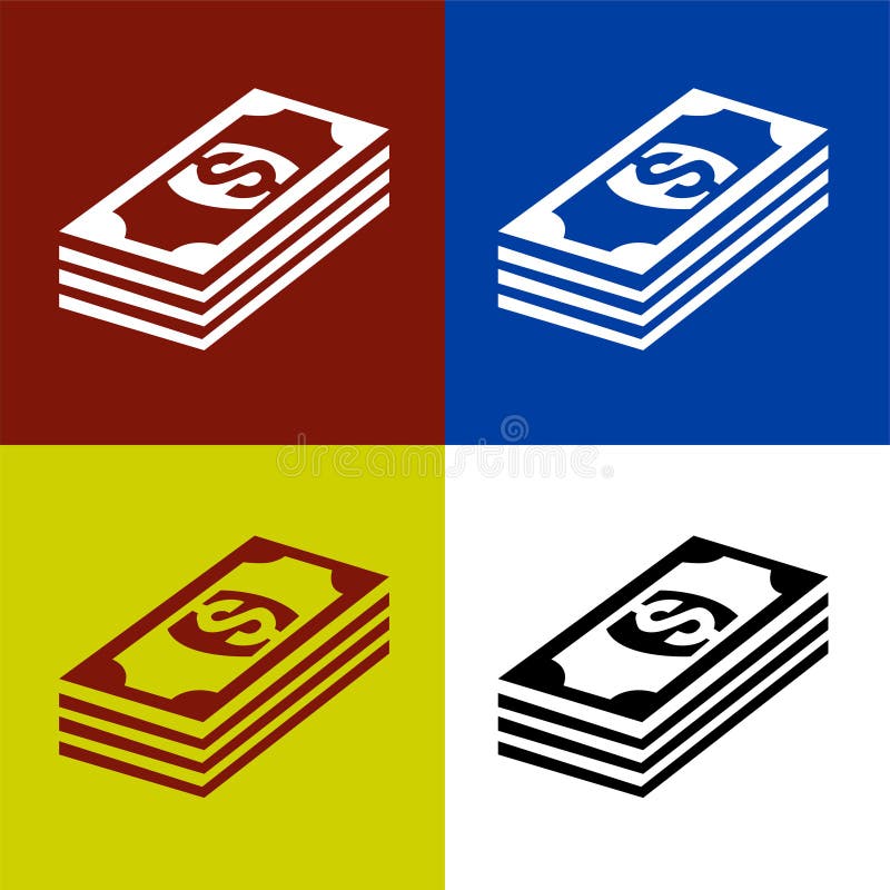 Set of Bank Notes Icon. Huge Packs of Paper Money. Bundle with Cash ...