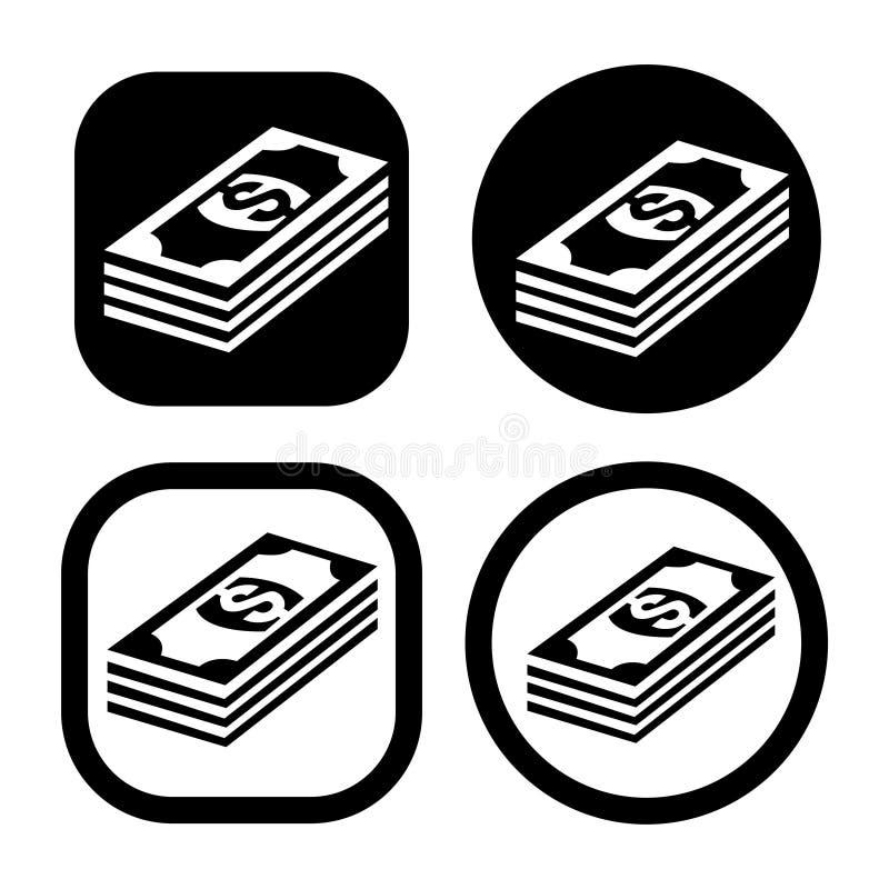 Set of Bank Notes Icon. Huge Packs of Paper Money. Bundle with Cash ...