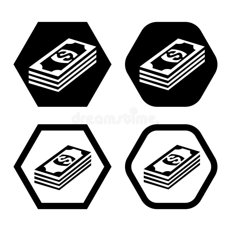 Set of Bank Notes Icon. Huge Packs of Paper Money. Bundle with Cash ...