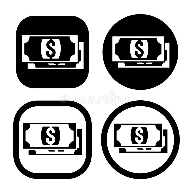 Set of Bank Notes Icon. Huge Packs of Paper Money. Bundle with Cash ...