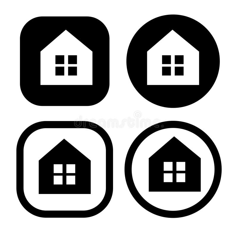 Set of House or Residence Vector Icon and Home Symbol Icon Vector ...