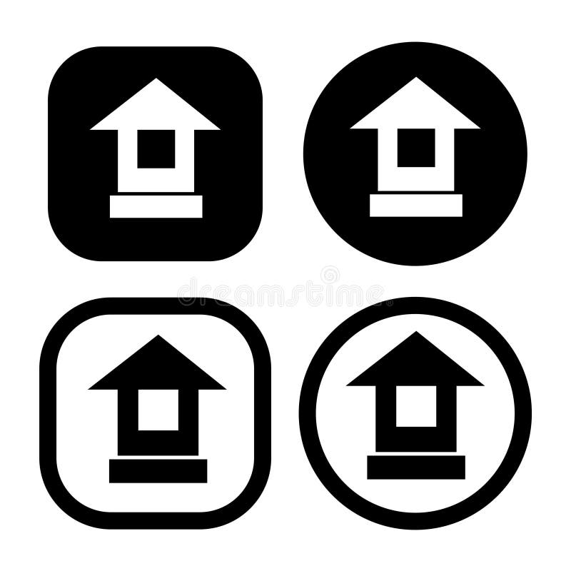 Set of Security Post, Guardhouse Vector Icon Symbol Vector Illustration ...