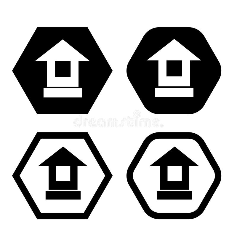 Set of Security Post, Guardhouse Vector Icon Symbol Vector Illustration ...