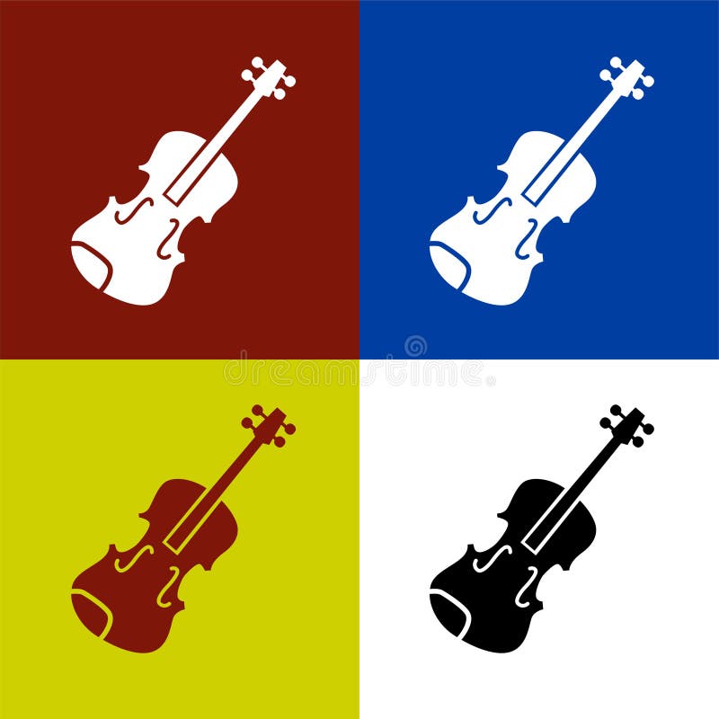 Set of Violin Symbol Logo Flat Icon Vector Illustration Logo Isolated ...