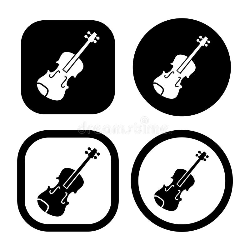Set of Violin Symbol Logo Flat Icon Vector Illustration Logo Isolated ...
