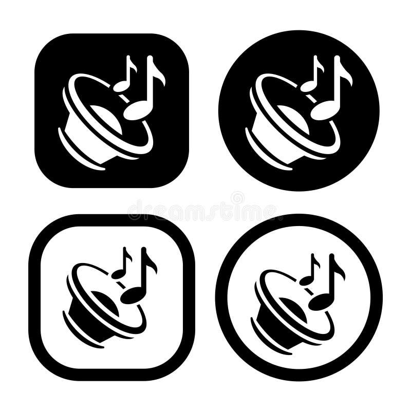 Set of Subwoofer Speaker Logo Flat Icon Vector Illustration Isolated ...