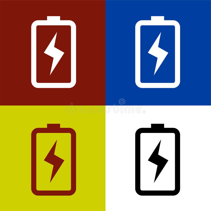 Set of Battery Charge Logo Icon Vector Illustration Logo Isolated ...