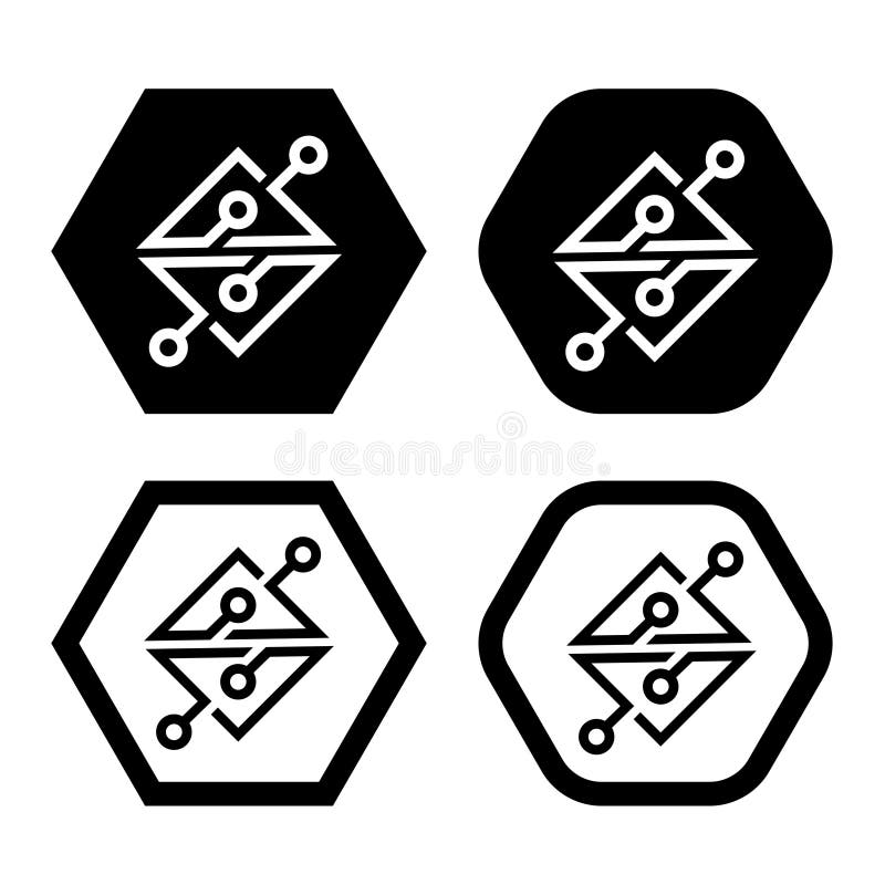 Electronic Circuit Icon Logo Vector Illustration. Flat Design Style ...