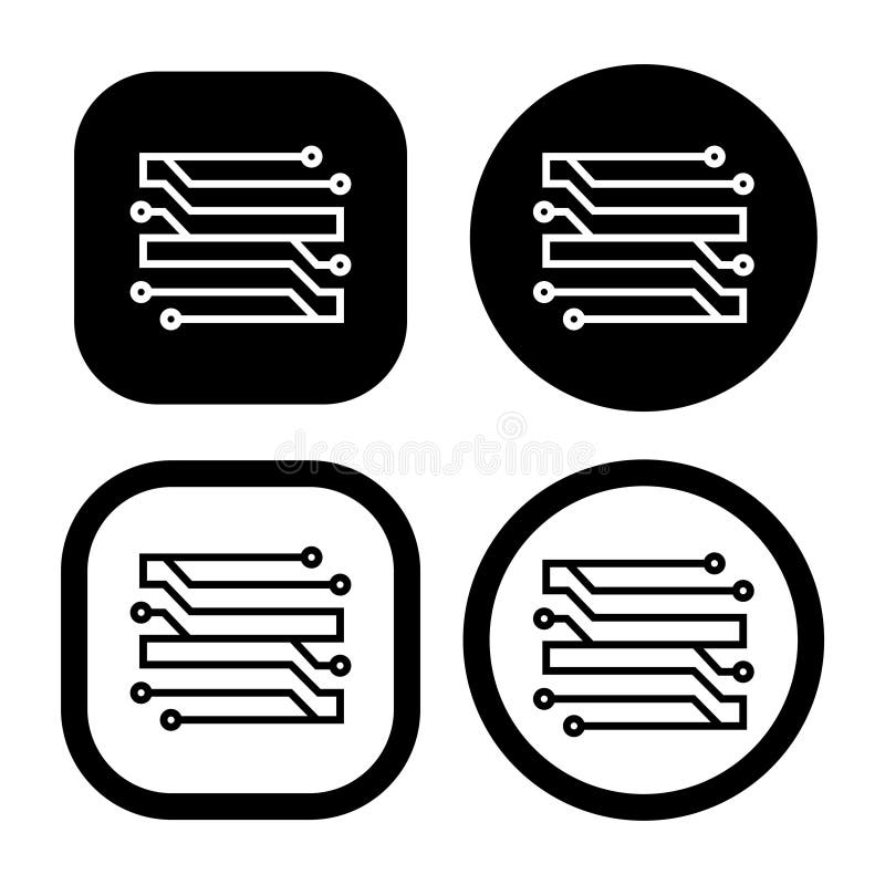 Electronic Circuit Icon Logo Vector Illustration. Flat Design Style ...