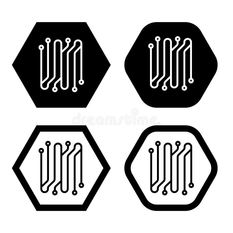 Electronic Circuit Icon Logo Vector Illustration. Flat Design Style ...