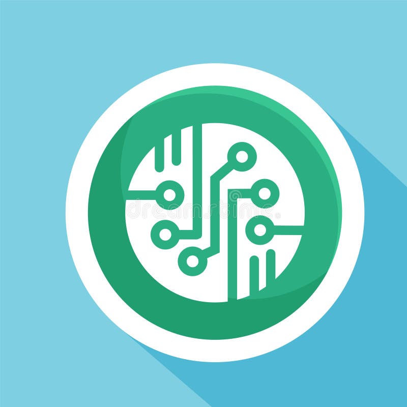 Electronic Circuit Icon Logo Vector Illustration. Flat Design Style ...