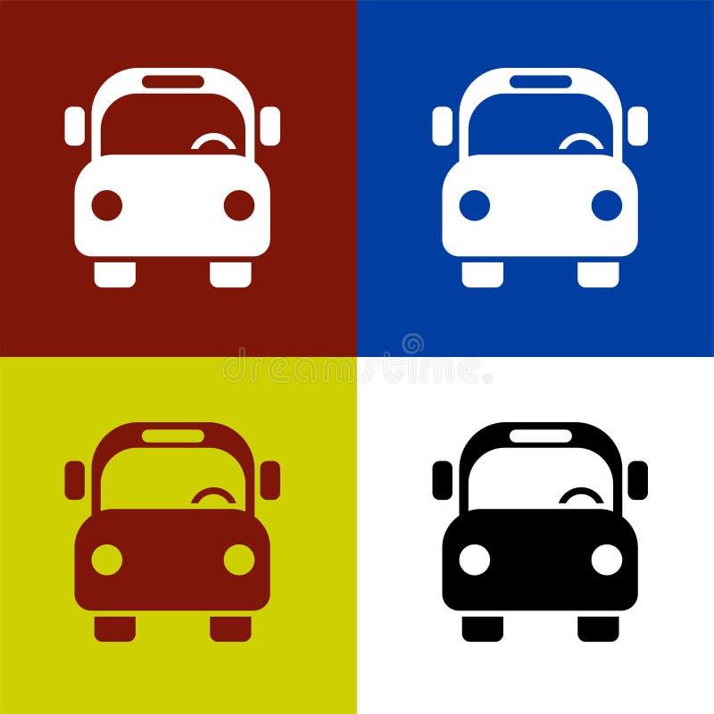 School Bus Icon Logo Vector Illustration. Flat Design Style Stock ...