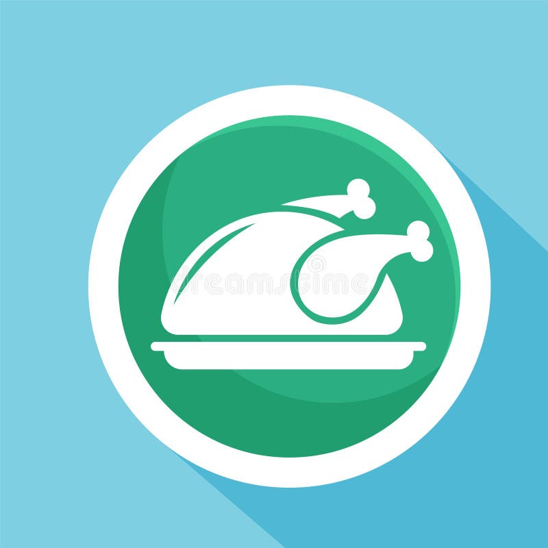 Whole Grilled Chicken Dish Icon Vector Illustration Logo Template for ...