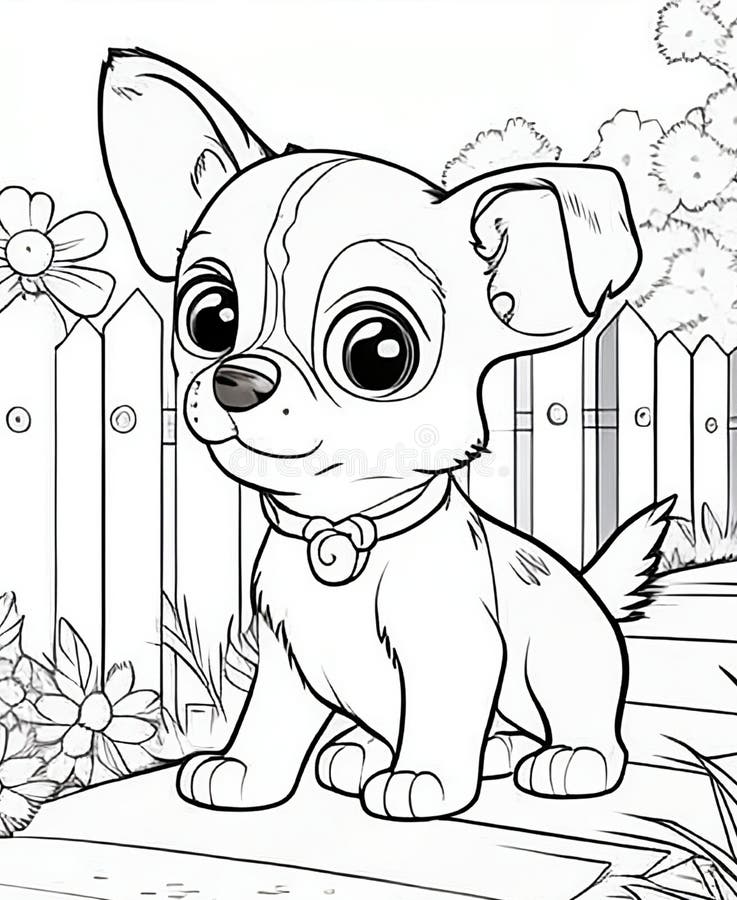 The Cutest Dog Coloring Pages for Dog Lovers Stock Photo - Image of ...