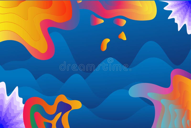 Abstract Background Composition of Various Curvy and Wave Shapes. Stock ...