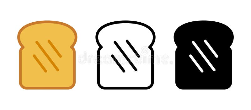 Flat Bread, Toasted Bread Vector Icon Illustration Material Color Black ...