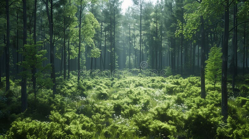 A Scenic Forest with Sustainable Forestry Practices , AI Generated ...