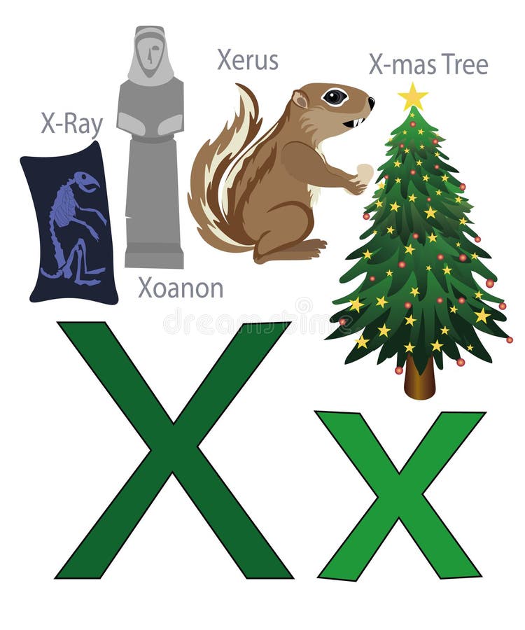 X for Words with Pictures stock vector. Illustration of isolated ...