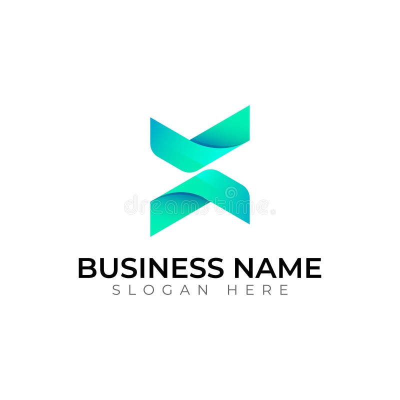 X abstract blue color logo stock vector. Illustration of element ...