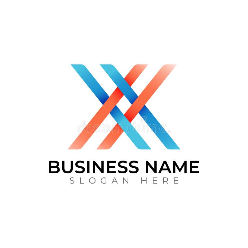 X abstract blue color logo stock vector. Illustration of concept ...