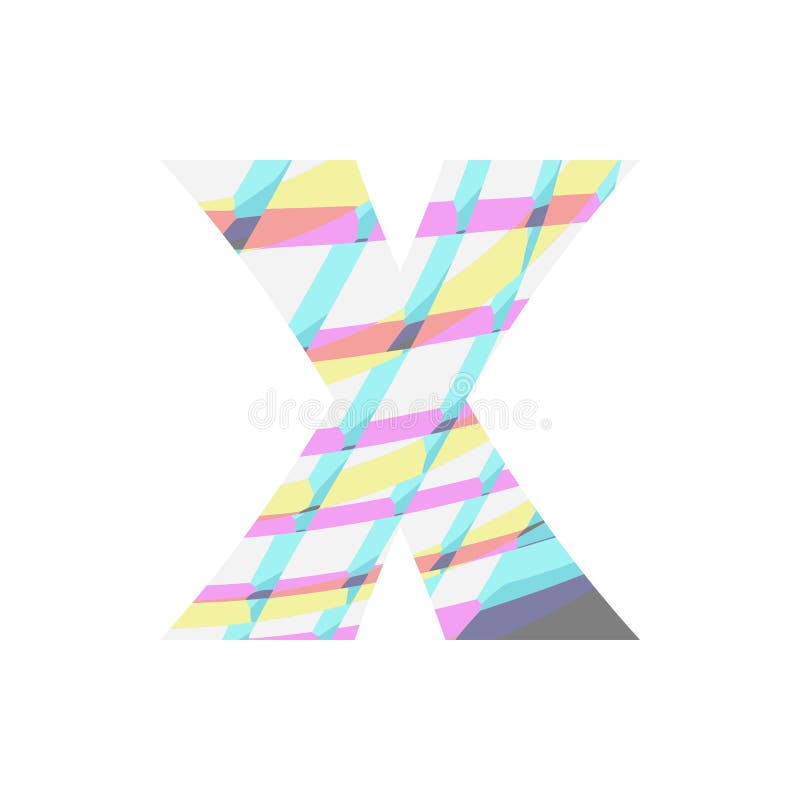 Colorful X letter stock illustration. Illustration of decorative ...