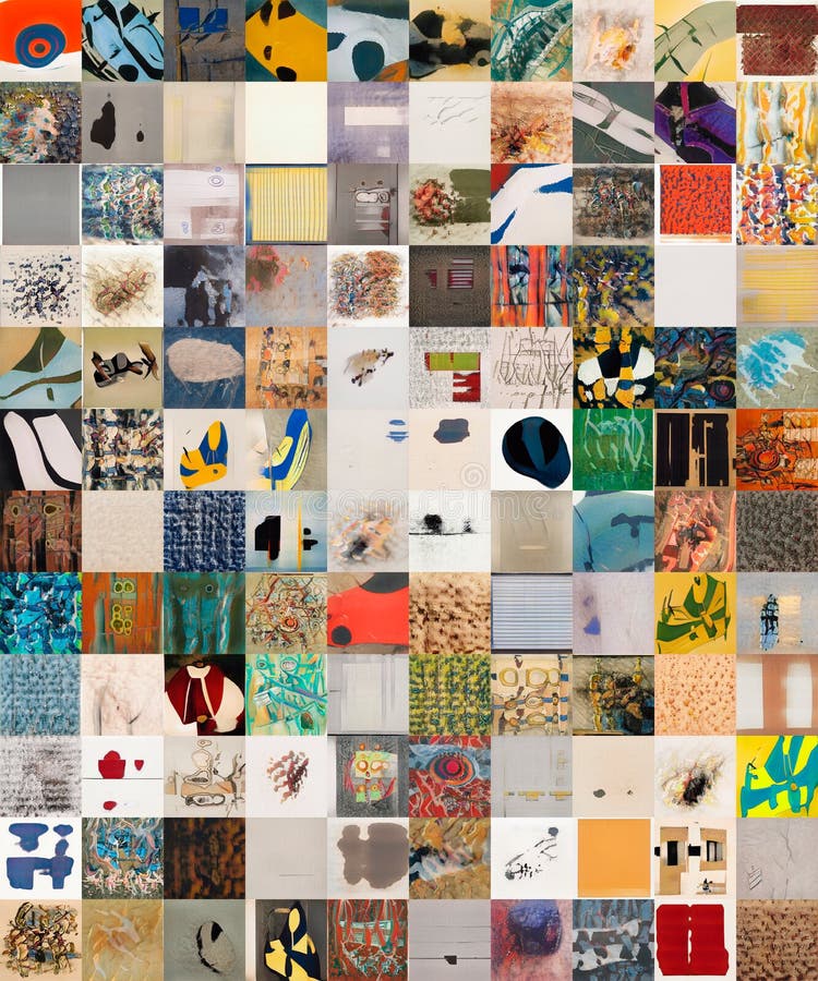 10x12 Art Collage of 120 Different Images Generated by AI Stock Image ...