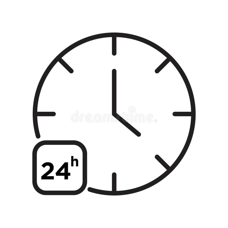 24x7 Availability Icon for Around-the-Clock Services, Customer Support ...