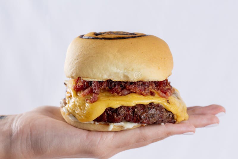 X bacon burguer hamburguer stock image. Image of cheeseburger - 200218837
