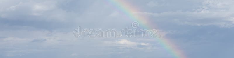 4x1 Banner for Social Networks and Website, with Rainbow in the Cloudy ...