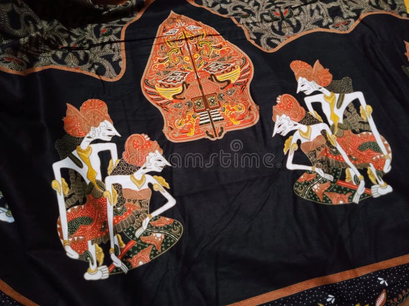 Batik Wayang is Javanese Vintage and Art Printed on Cloth Stock Image ...
