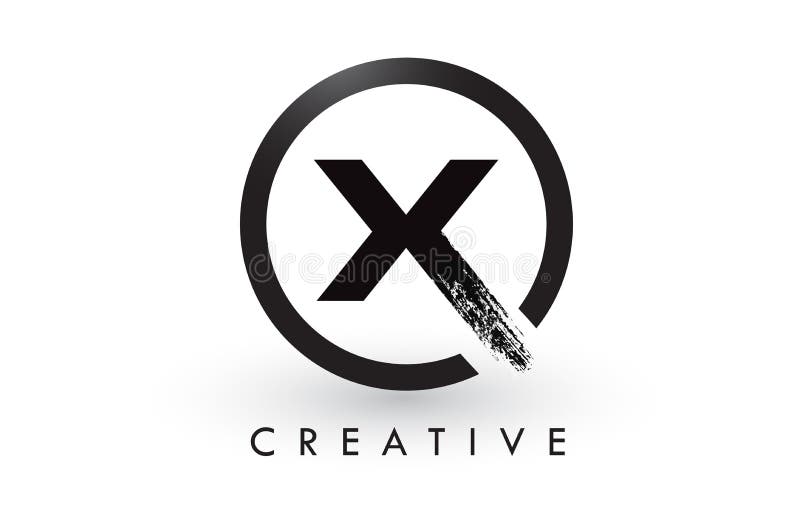 X Brush Letter Logo Design. Creative Brushed Letters Icon Logo. Stock ...