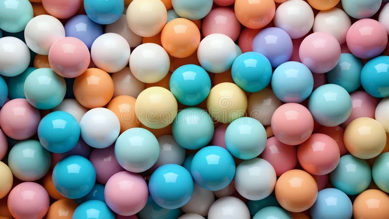 "Colorful Pastel Glossy Balls Background 3D Abstract Sphere Pattern ...